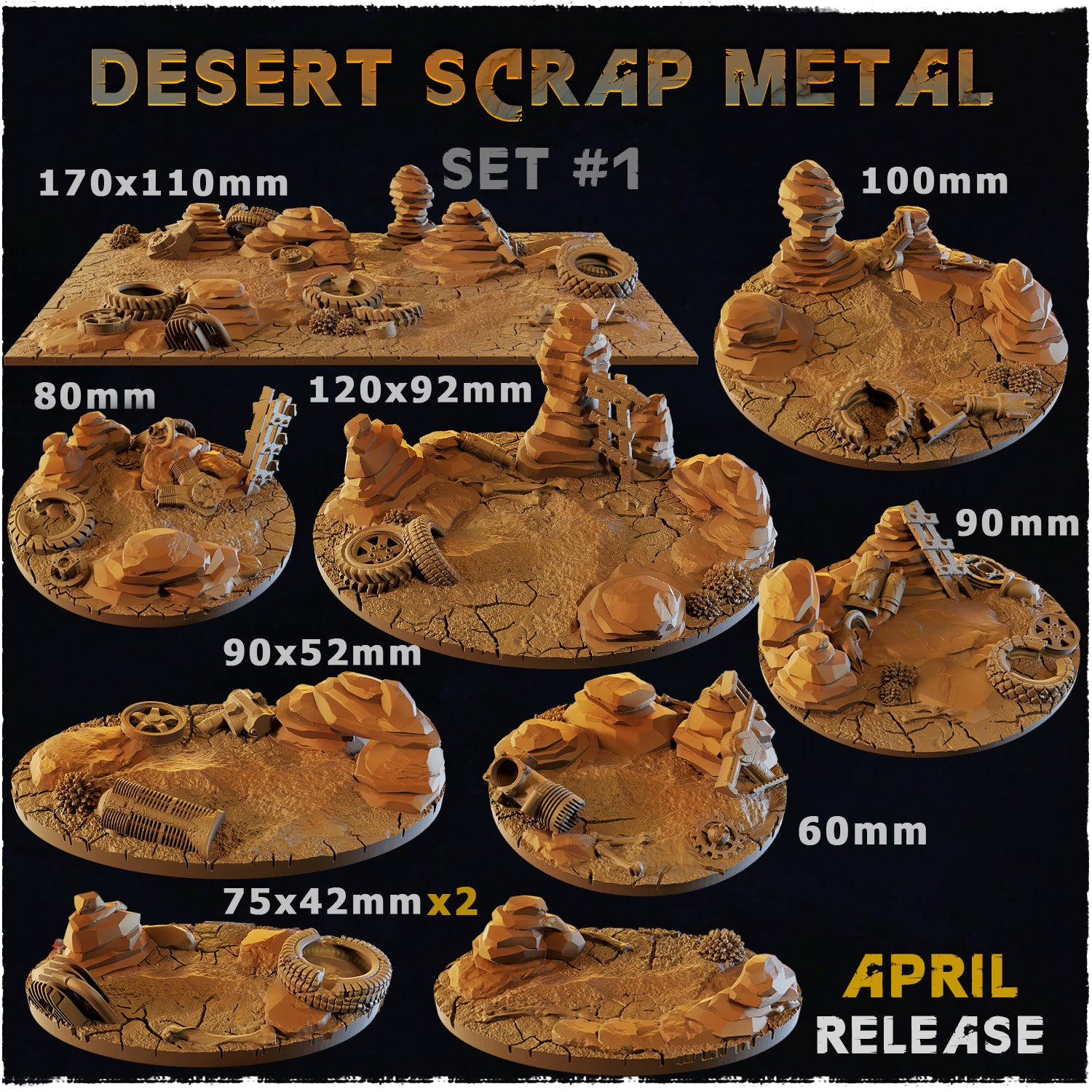Desert Scrap Metal Bases by Zabavka – Miniature Horde