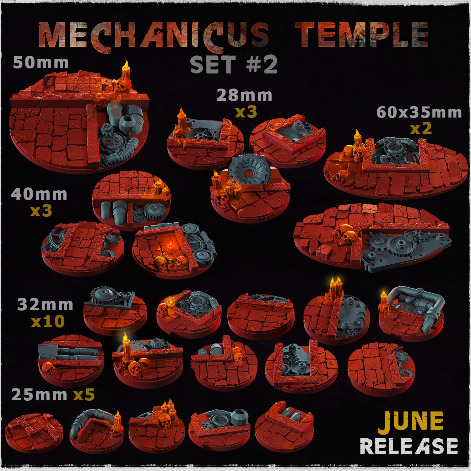 Mechanicus Temple Bases by Zabavka – Miniature Horde