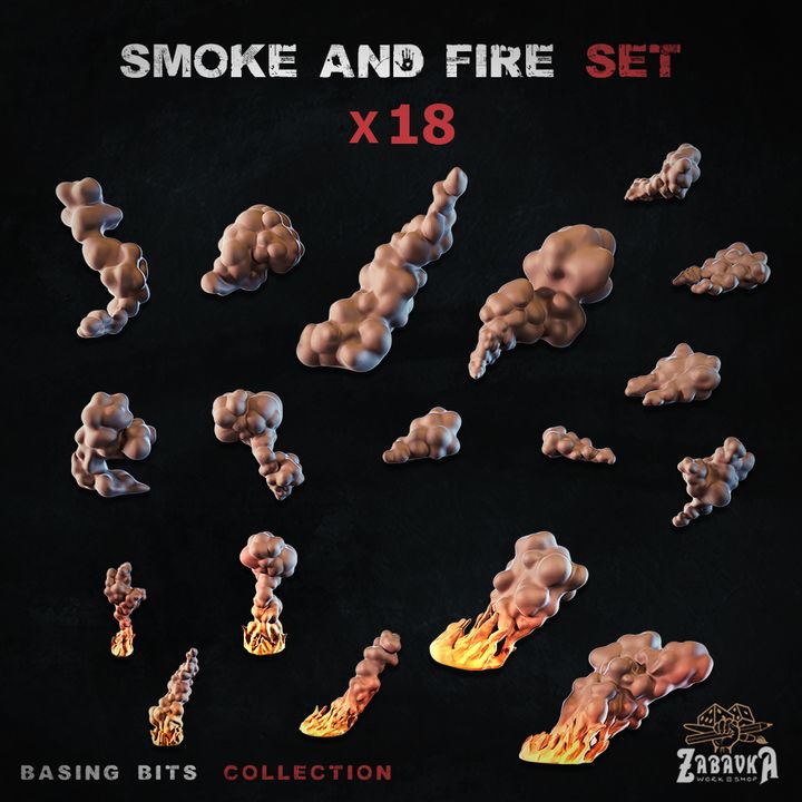 Smoke & Fire Basing Bits – Miniature Horde