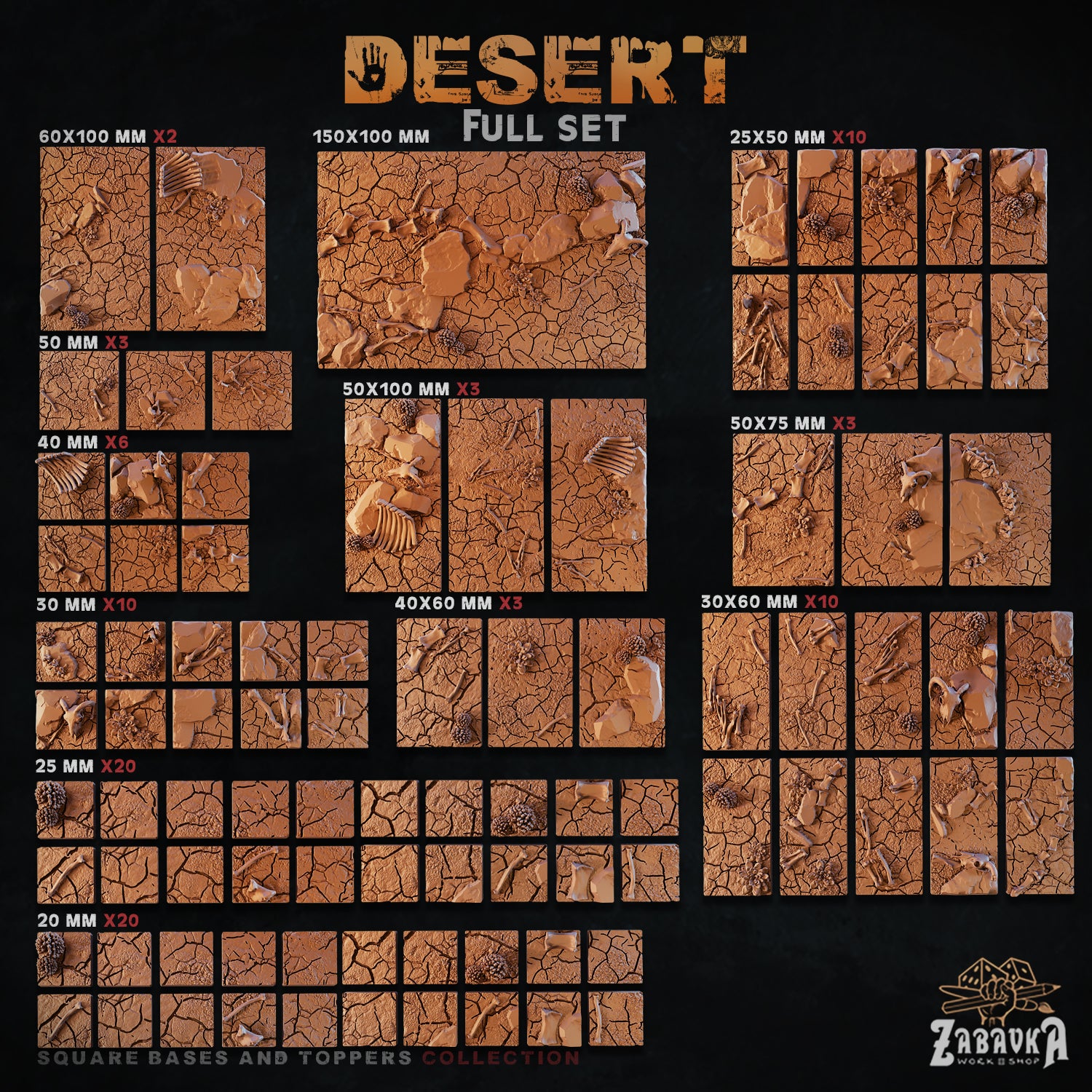 Desert Square Bases By Zabavka Workshop – Miniature Horde