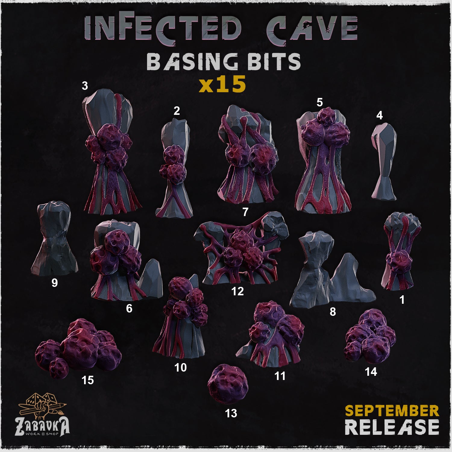 Infected Cave Basing Bits – Miniature Horde