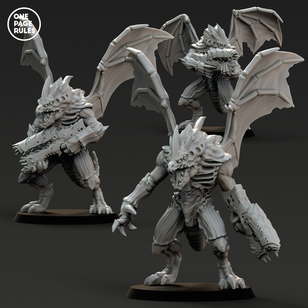 Hive Warriors (Wings, Ravager Gun) - Alien Hives (3 Models) – Miniature ...