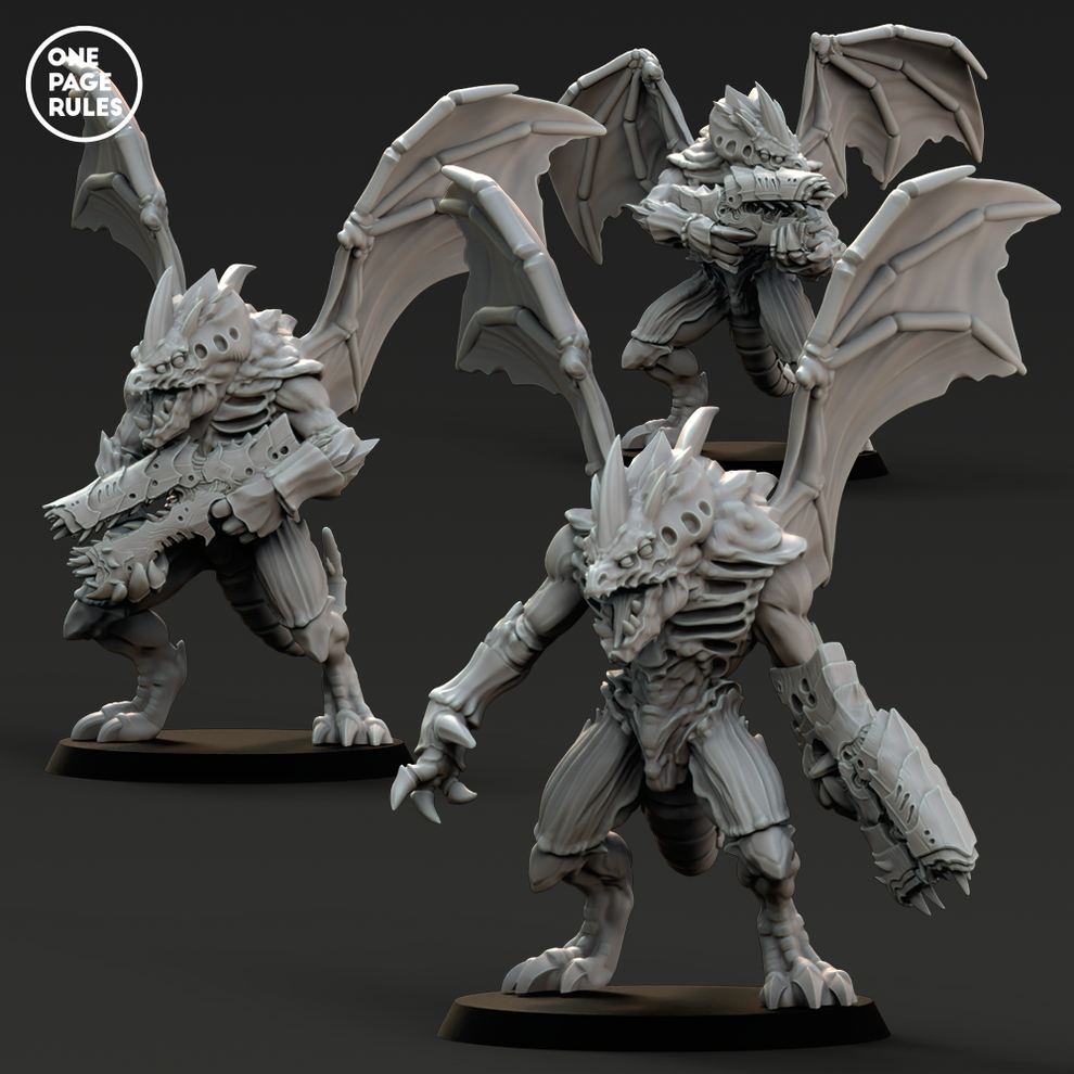 Hive Warriors (Wings, Ravager Gun) - Alien Hives (3 Models) – Miniature ...