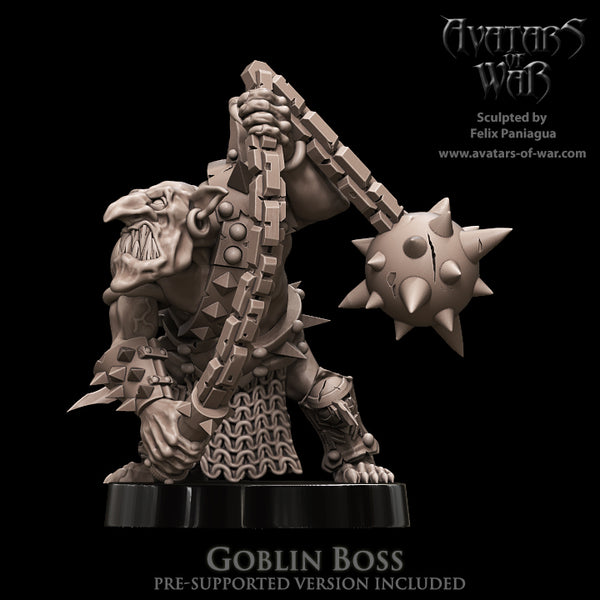 Goblin Boss with Flail by Avatars of War – Miniature Horde