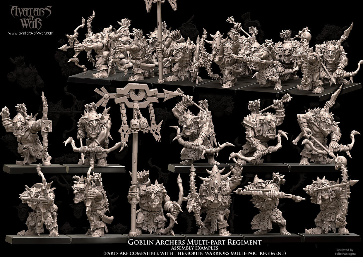 Goblin Archers (Multi-Part Regiment) by Avatars of War – Miniature Horde
