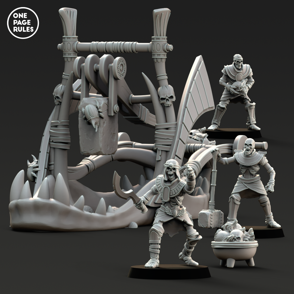 Skull Catapult - Mummified Undead (1+3 Models) – Miniature Horde
