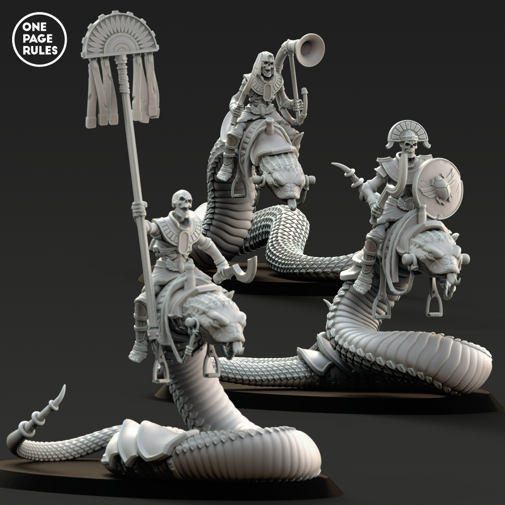 Snake Riders Command (Armored) - Mummified Undead (3 Models ...