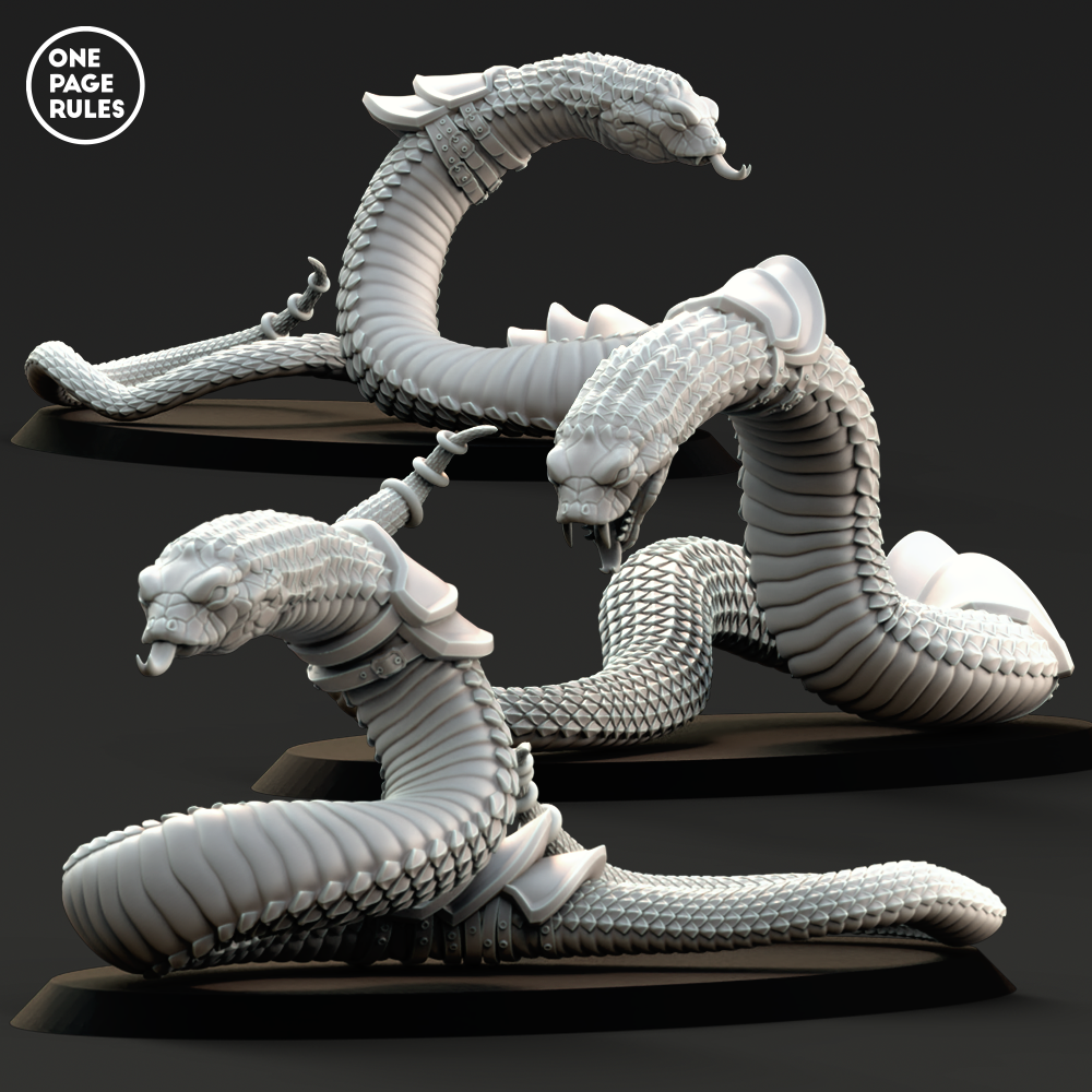 Great Snakes (Armored) - Mummified Undead (3 Models) – Miniature Horde