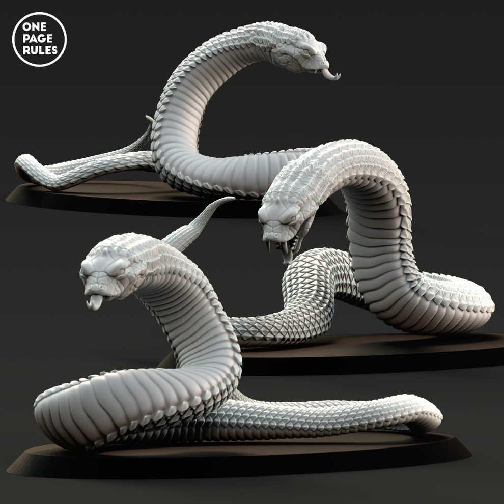 Great Snakes (Armored) - Mummified Undead (3 Models) – Miniature Horde