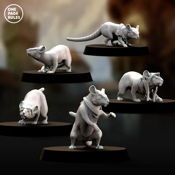 Giant Rats - Ratmen (5 Models) – Miniature Horde