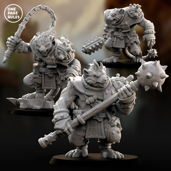 Rat Ogres (Great Weapon) - Ratmen (3 Models) – Miniature Horde