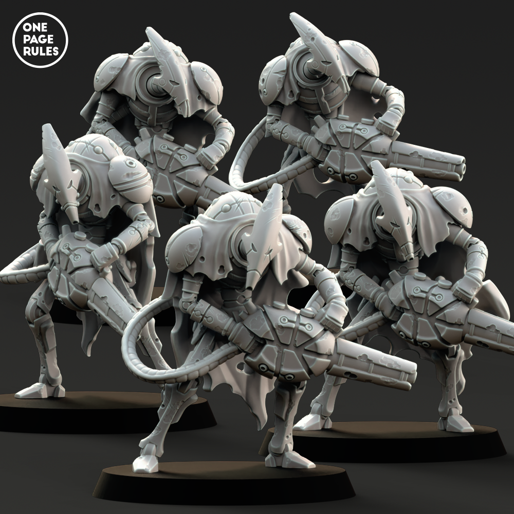 Warriors (Gauss Rifle) - Robot Legions (5 Models) – Miniature Horde