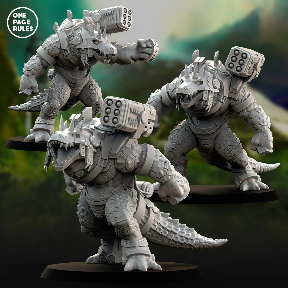 Gators (Knuckle)- Saurian Starhost (3 Models) – Miniature Horde